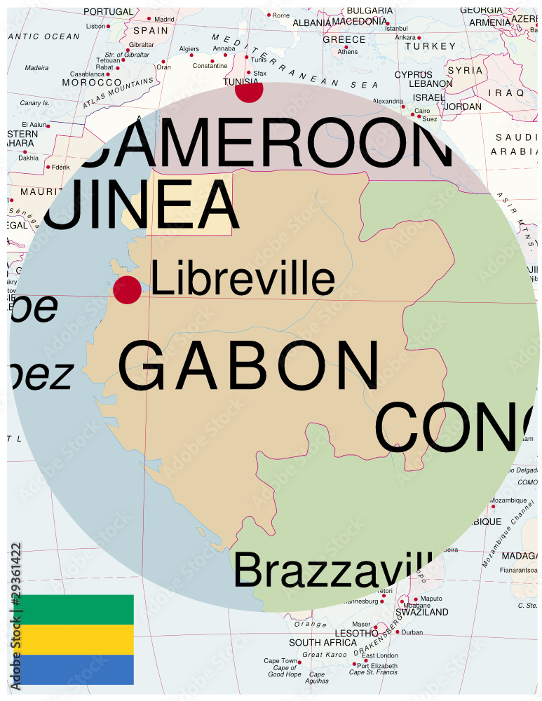 gabon on world map