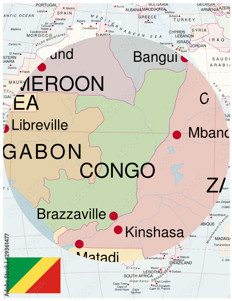 Map of congo africa