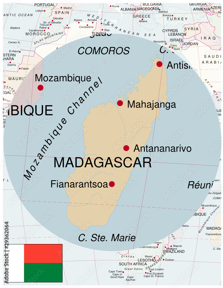 Madagascar map africa world business success background Stock Vector ...