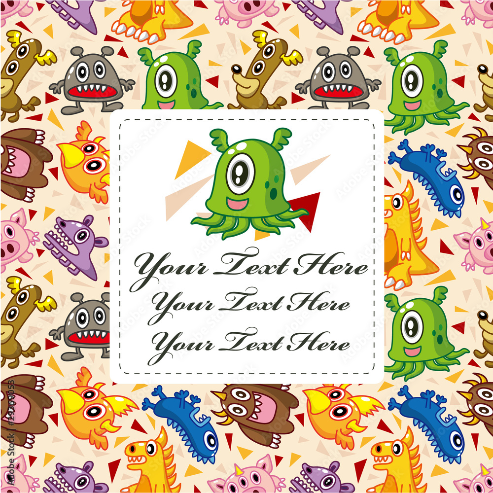 monster card Stock Vector | Adobe Stock