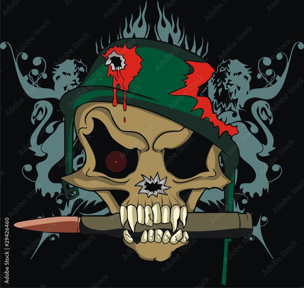 war skull Stock Vector | Adobe Stock
