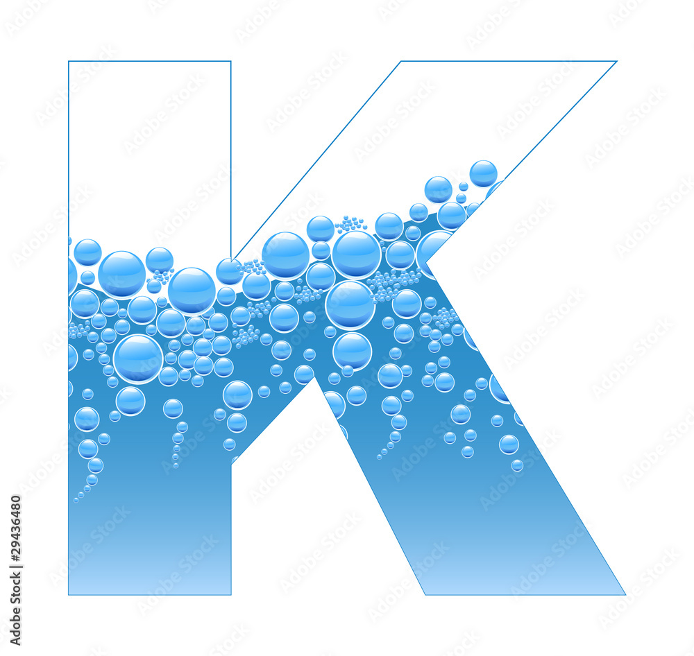 Bubbles and Water Isolated Alphabet Letter K Stock Vector | Adobe Stock