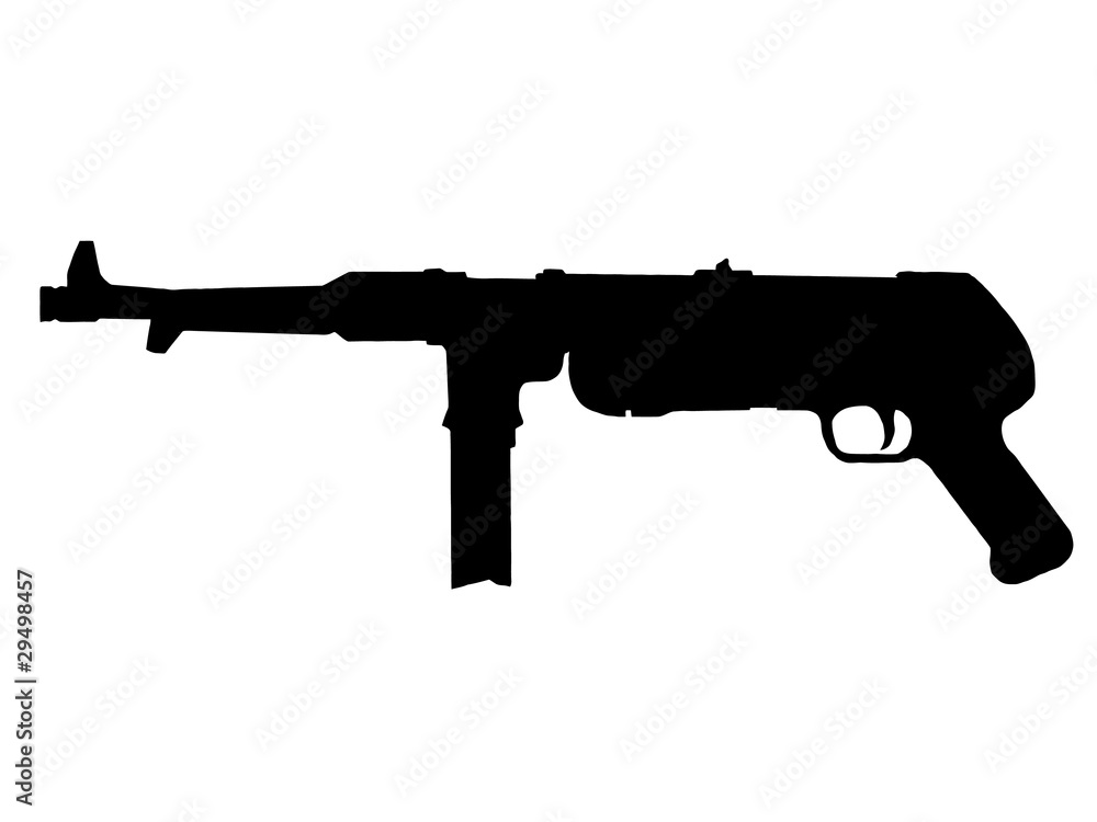 WW2 - Sub-Machine Gun Stock Vector | Adobe Stock