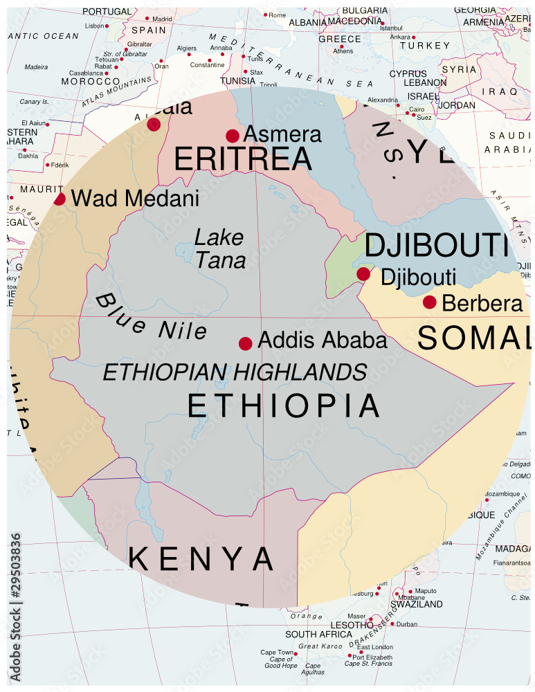 Ethiopian Plateau Africa Map