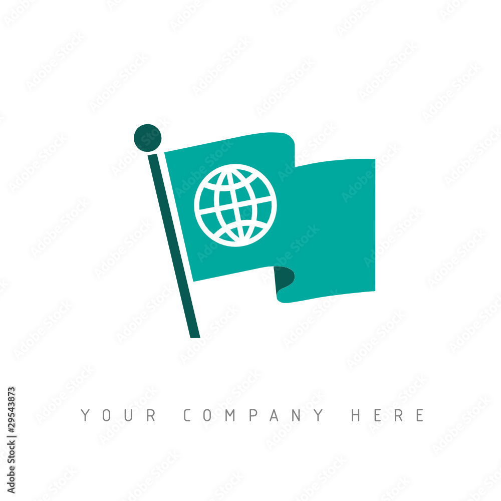 logo picto web drapeau marketing pub commerce design icône vector de ...