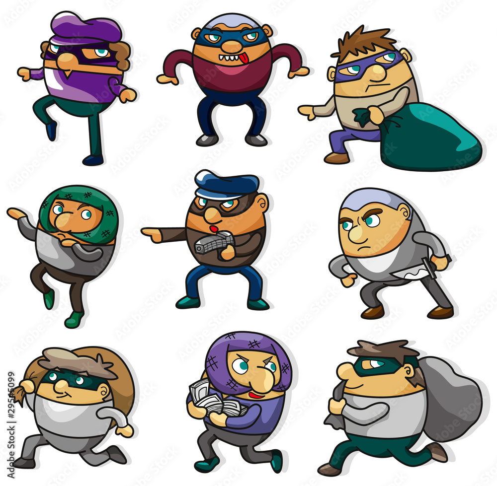 cartoon thief icon Stock Vector | Adobe Stock