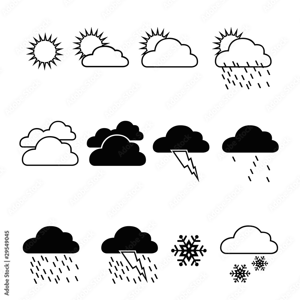 Symboles météo jour Stock Illustration | Adobe Stock
