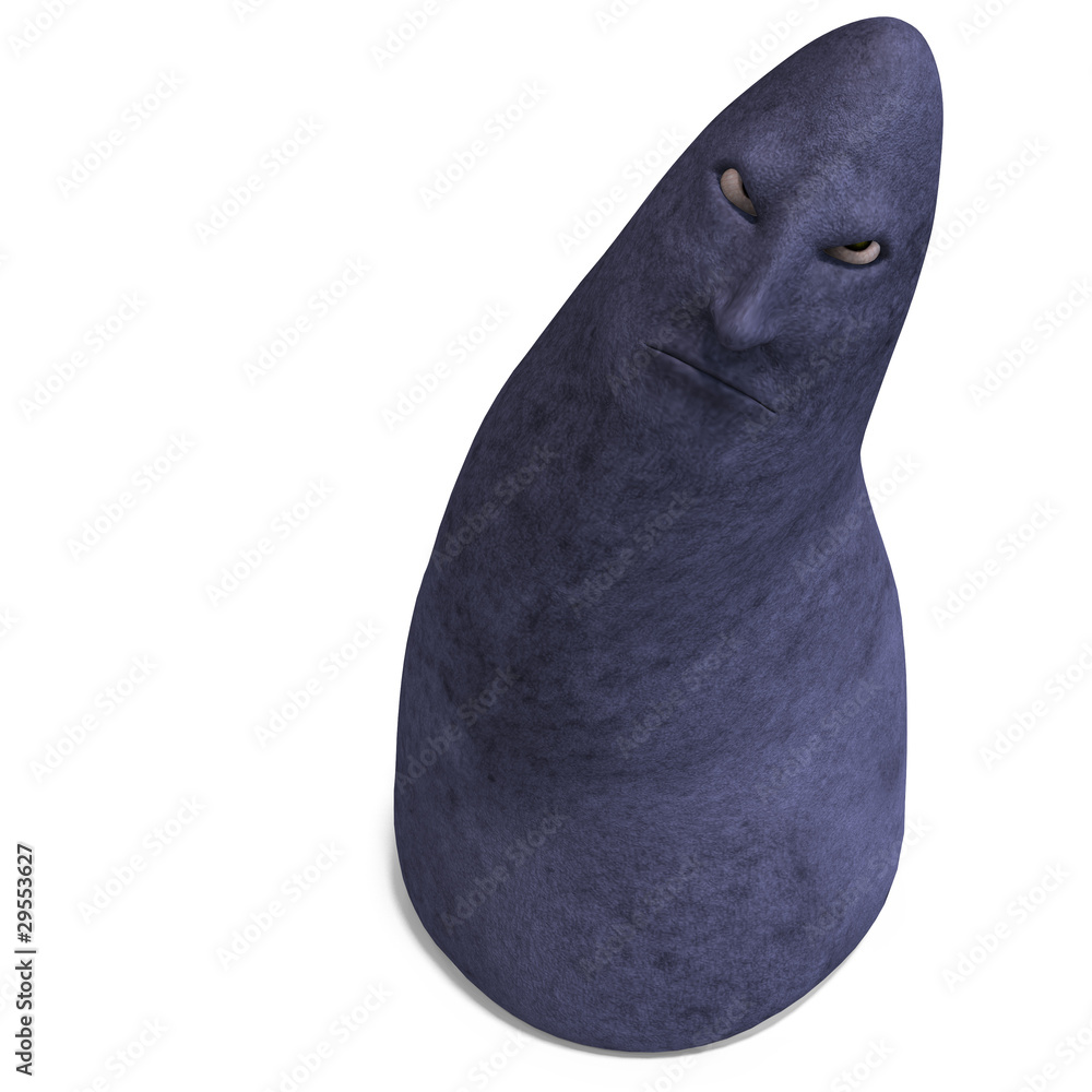 cartoon rock with a funny face. 3D rendering with clipping path Stock ...