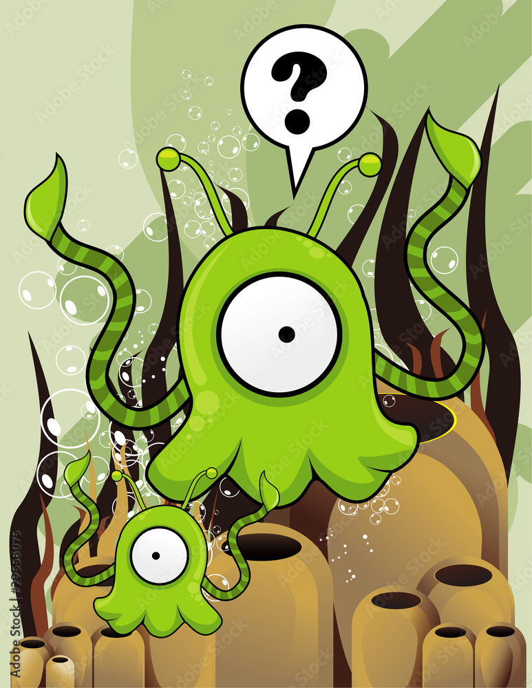 octopus sea monster cartoon vector Stock Vector | Adobe Stock