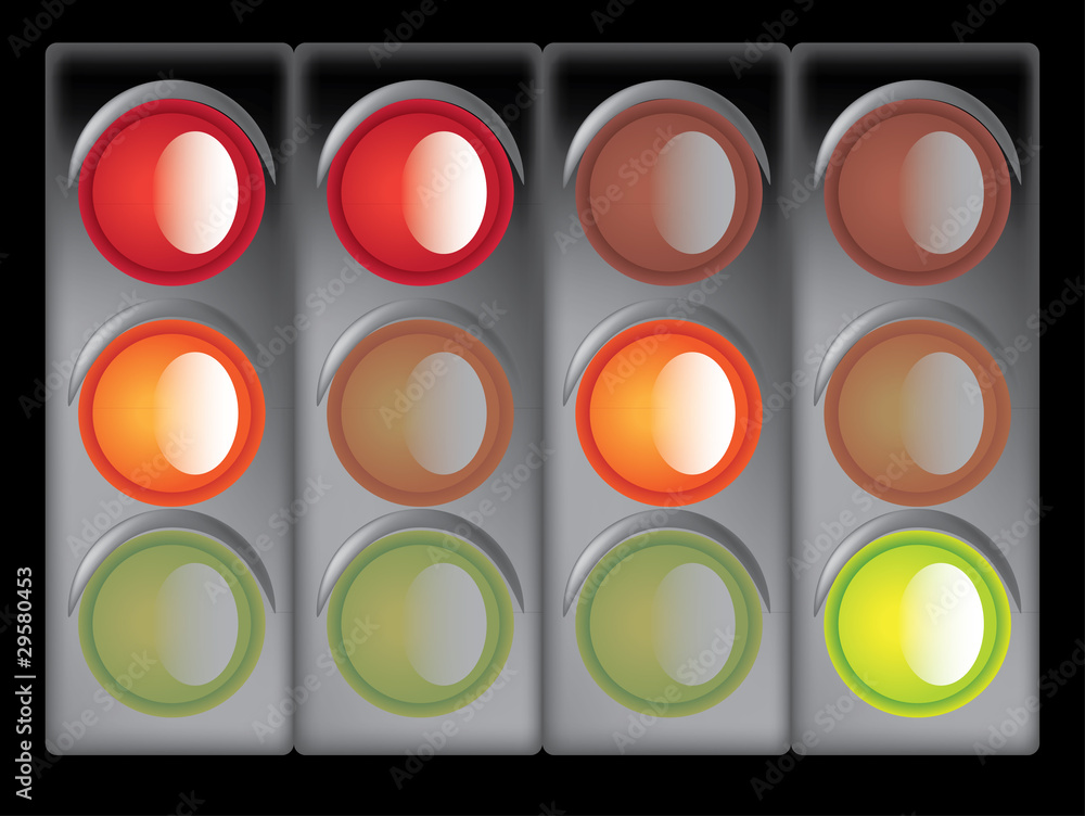 Traffic light four variants illustration Stock Illustration | Adobe Stock