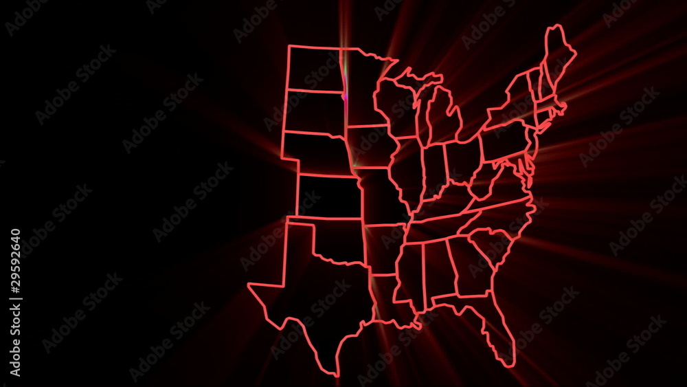 stroke map of usa Stock Video | Adobe Stock