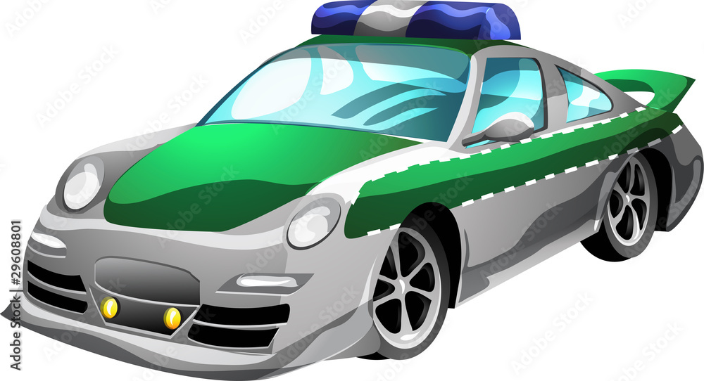 Cartoon Police Car Stock Vector | Adobe Stock