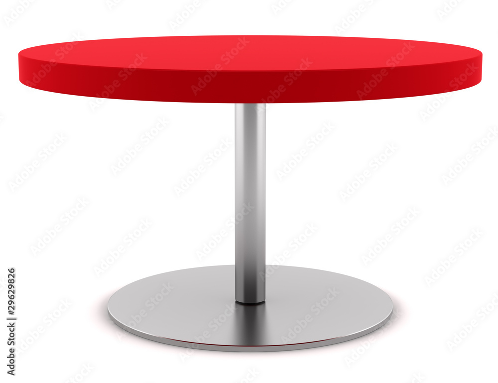 modern red round table isolated on white background Stock Illustration ...
