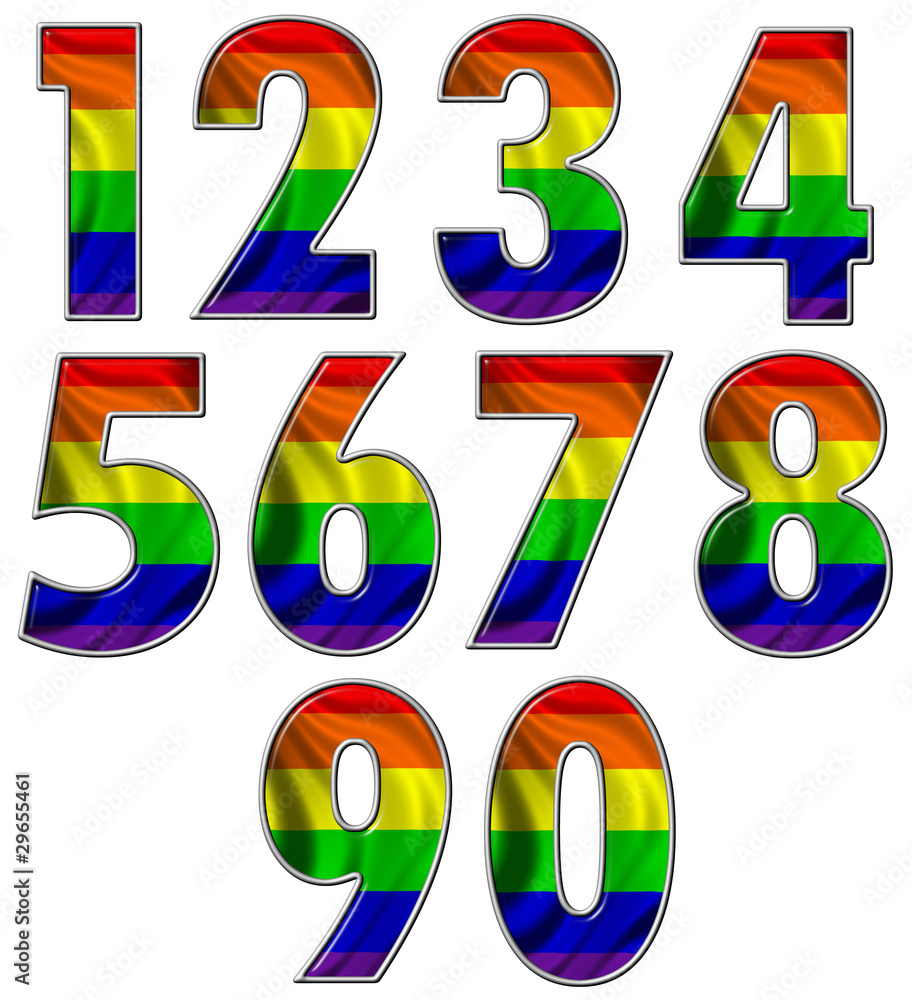 Gay rainbow flag numbers Stock Illustration | Adobe Stock