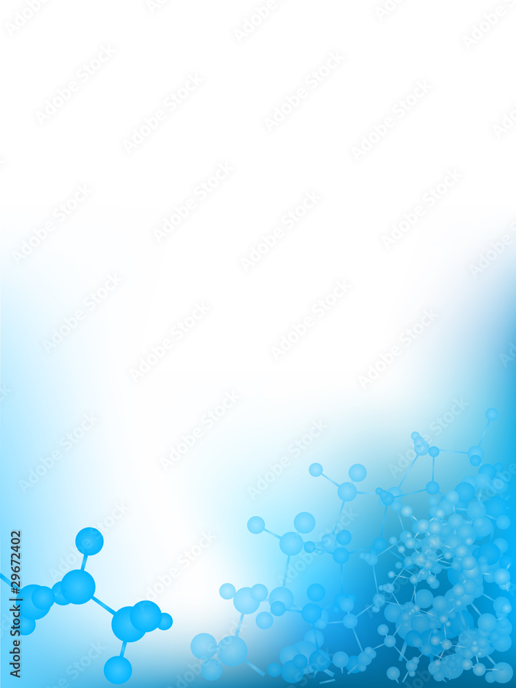 Blue scientific background with molecules, vector illustration Stock ...