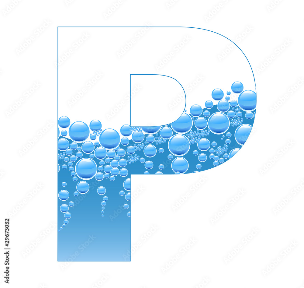 Bubbles and Water Isolated Alphabet Letter P Stock Vector | Adobe Stock
