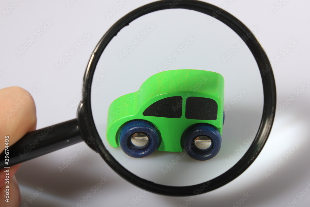 Auto unter der Lupe Stock Photo | Adobe Stock