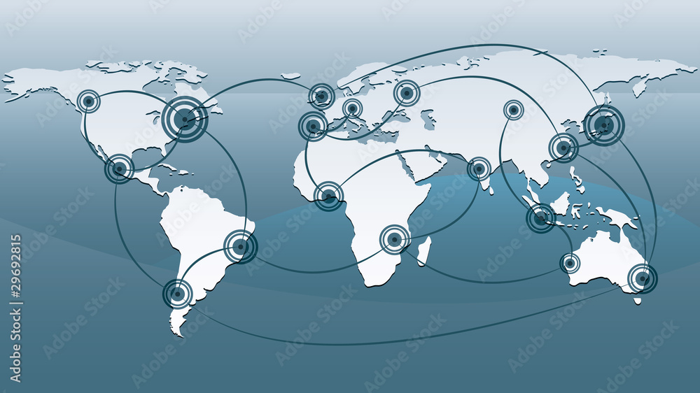 map of the world with spots connected to each other Stock Vector ...