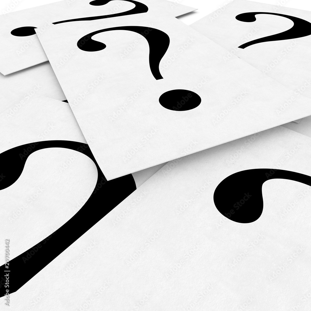 3d paper sheet with question mark Stock Photo | Adobe Stock