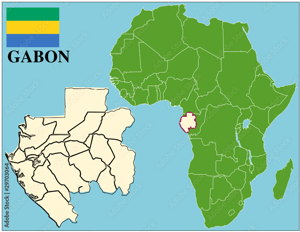 Gabon emblem map africa world business success background Stock Vector ...