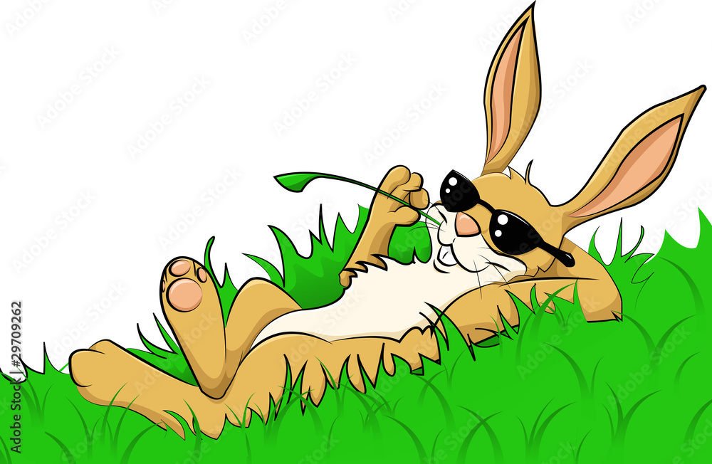 relaxing rabbit Stock-Illustration | Adobe Stock