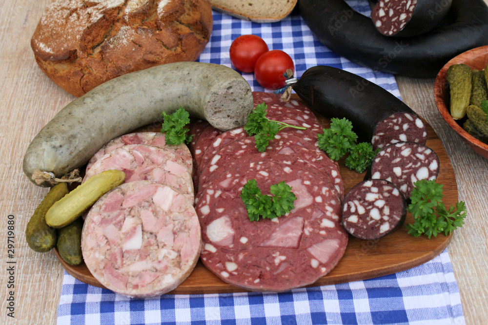 Hausmacher Wurstplatte Stock-Foto | Adobe Stock