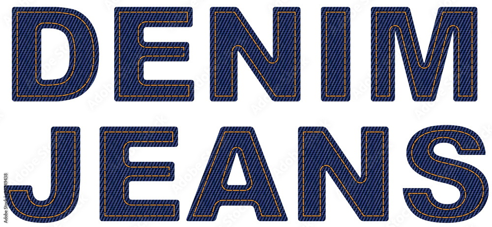 Denim and Jeans textured words, vector Stock Vector | Adobe Stock