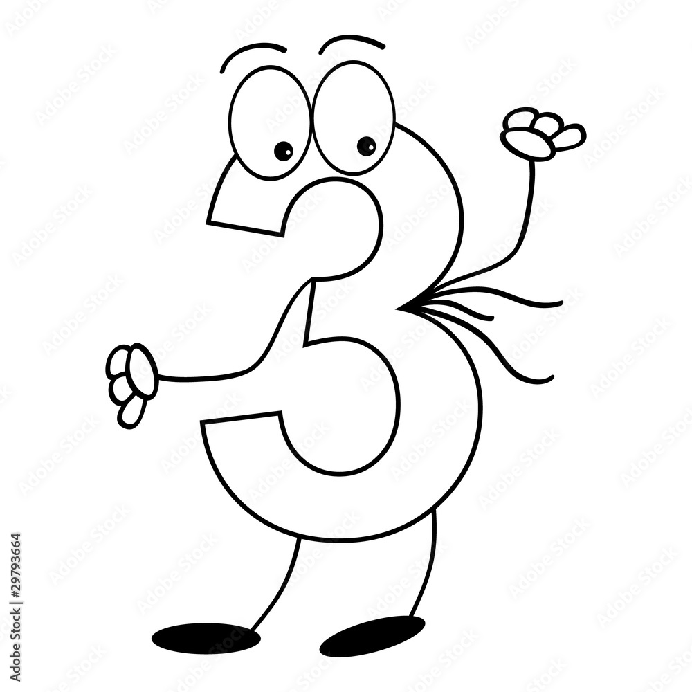 number three figure Stock Vector | Adobe Stock