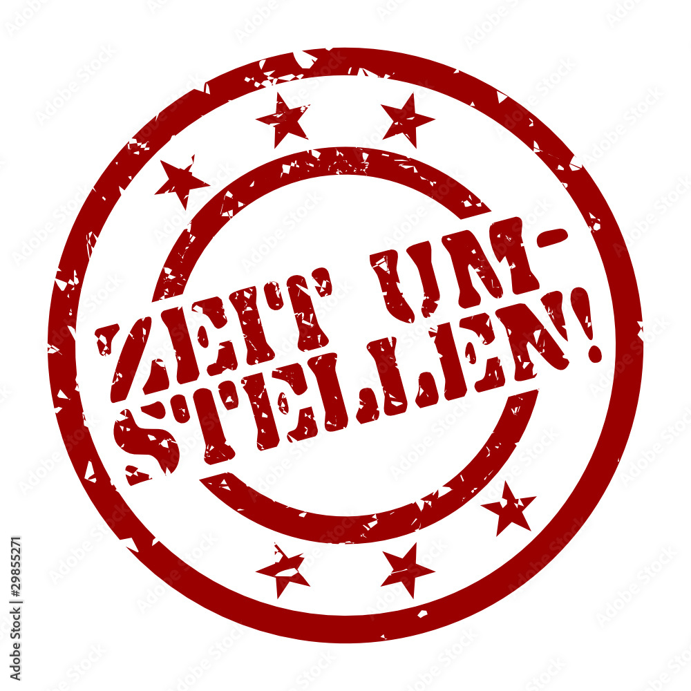 stempel zeit umstellen! I Stock-Vektorgrafik | Adobe Stock