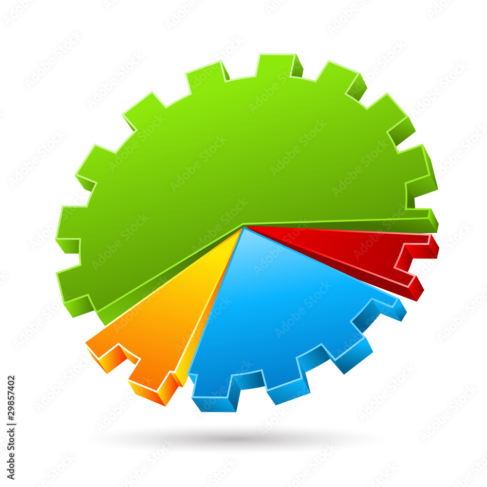Gear Shape Pie Chart Stock Vector | Adobe Stock