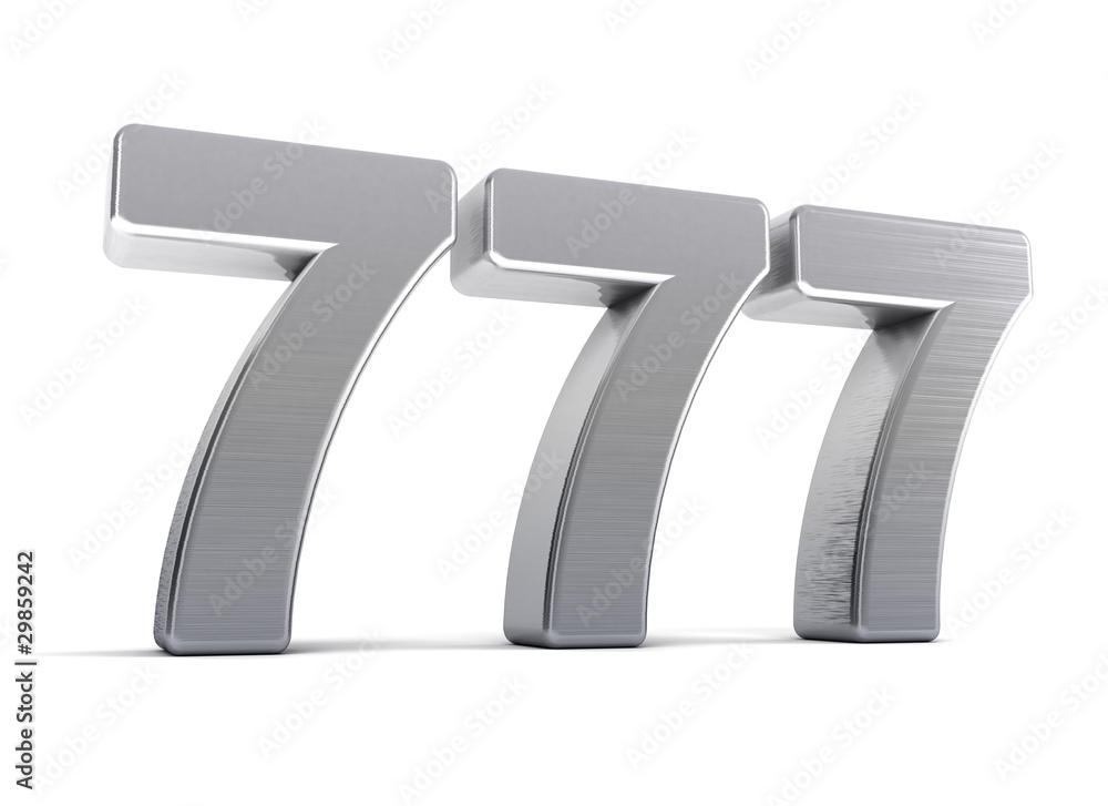 Lucky 7 - triple seven over white background Stock Illustration | Adobe ...