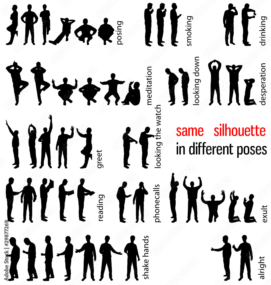 silhouettes set Stock Vector | Adobe Stock