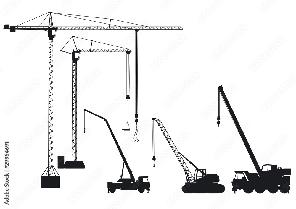 Kran und Auto-Kran Stock Vector | Adobe Stock