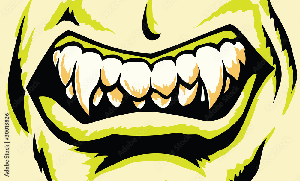 Stylized Monster mouth Stock Vector | Adobe Stock