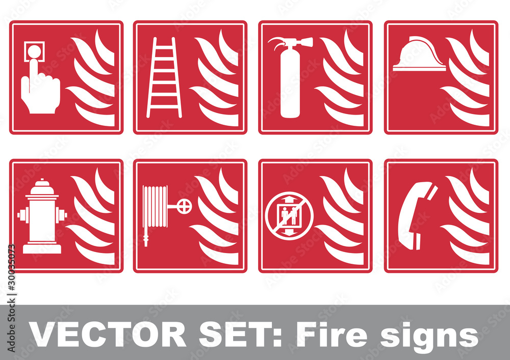 Vector set: fire signs Stock Vector | Adobe Stock
