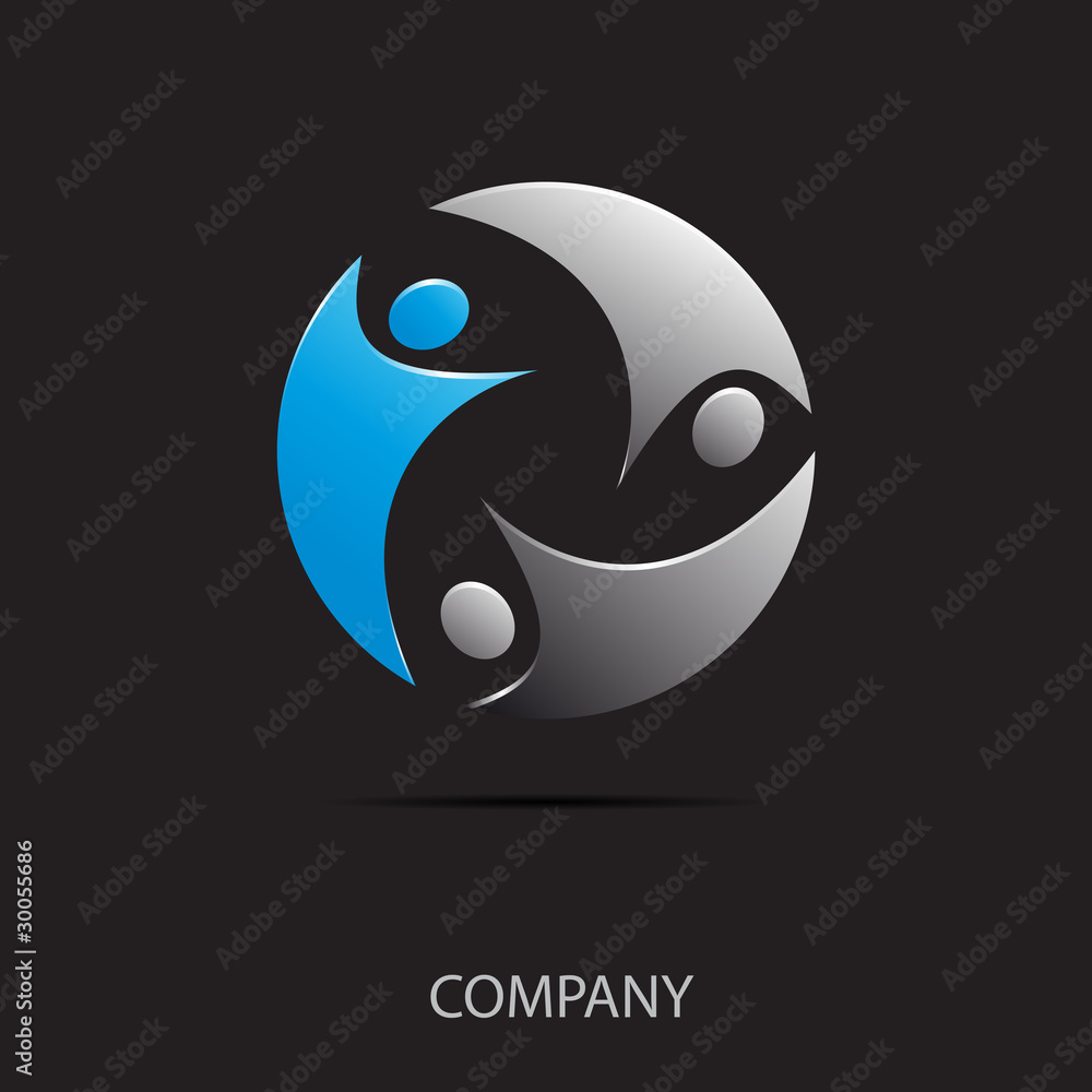 Logo teamwork on black background # Vector Stock Vector | Adobe Stock