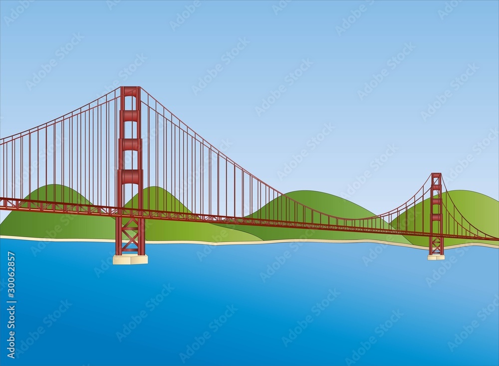 golden gate bridge ( background on separate layer ) Stock Vector ...