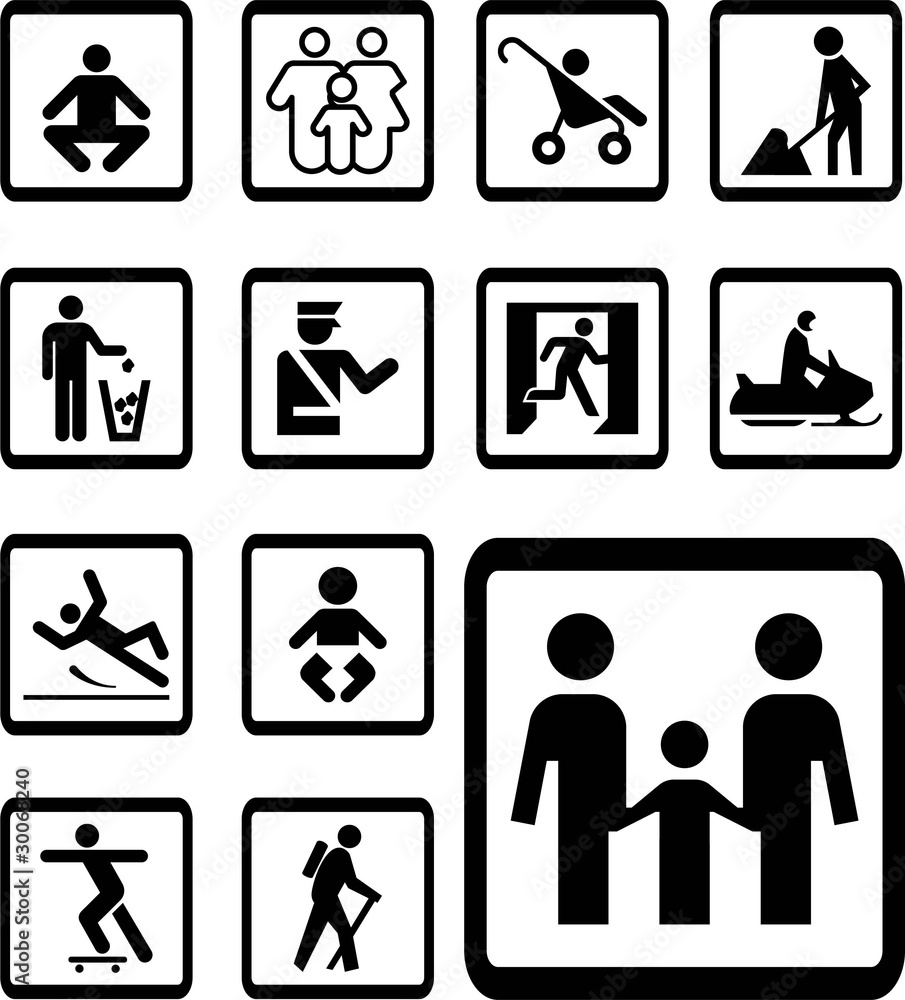 Set icons - 178B. Pictographs of people Stock Vector | Adobe Stock