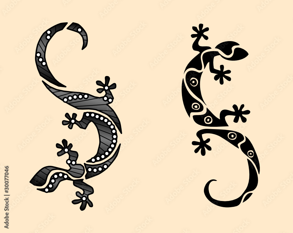 gecko tribal Stock Vector | Adobe Stock