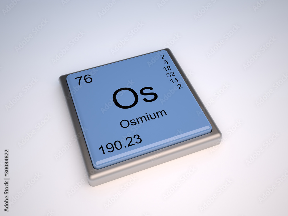 Osmium chemical element of the periodic table with symbol Os Stock ...
