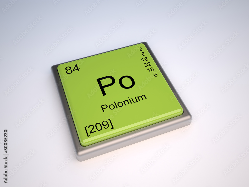 Polonium chemical element of the periodic table with symbol Po Stock ...