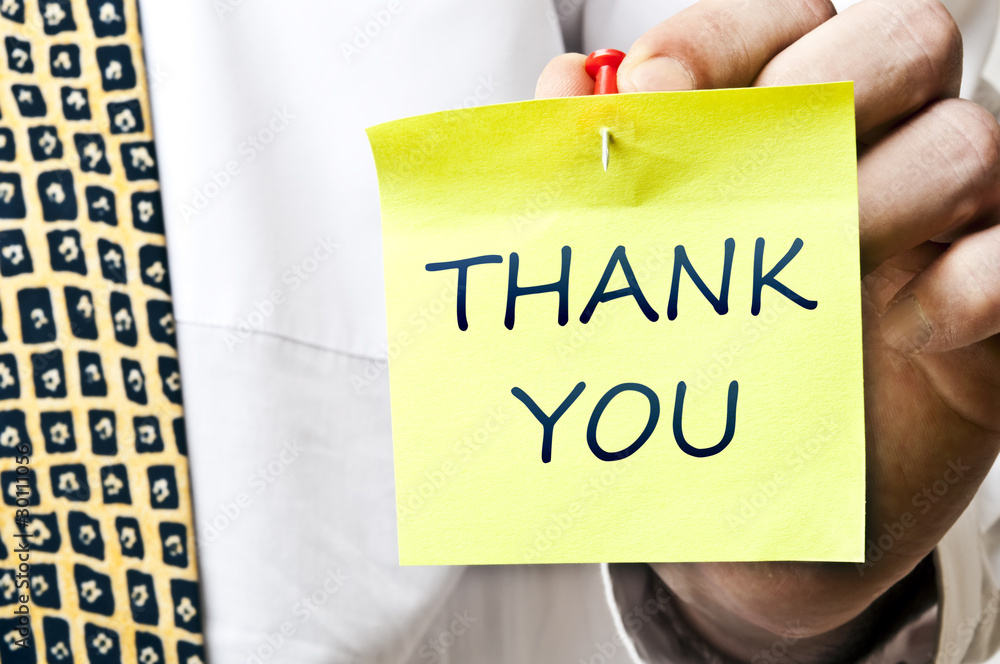 Thank you post it Stock Photo | Adobe Stock