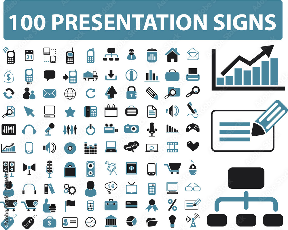 100 presentation signs Stock Vector | Adobe Stock
