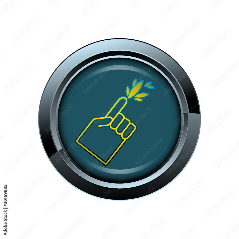 main feuille picto bouton icône internet web site symbole Stock Vector ...