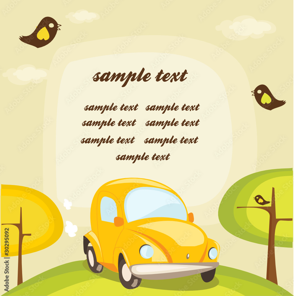cartoon car background with place for your text Stock Vector | Adobe Stock