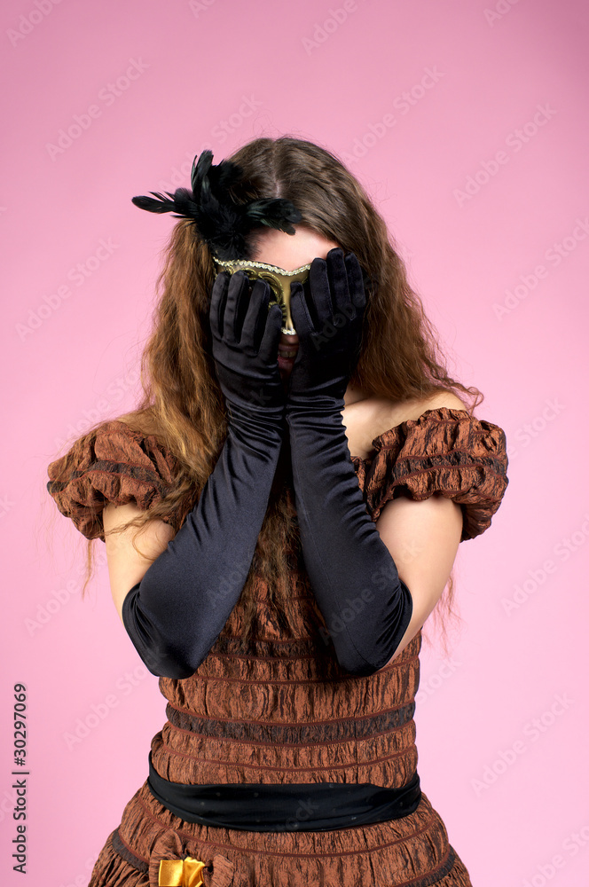 Beautiful woman hiding her face by hands Stock Photo | Adobe Stock