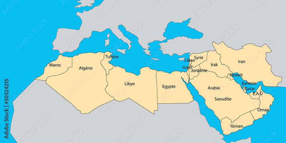 cartes des pays arabes Stock Vector | Adobe Stock