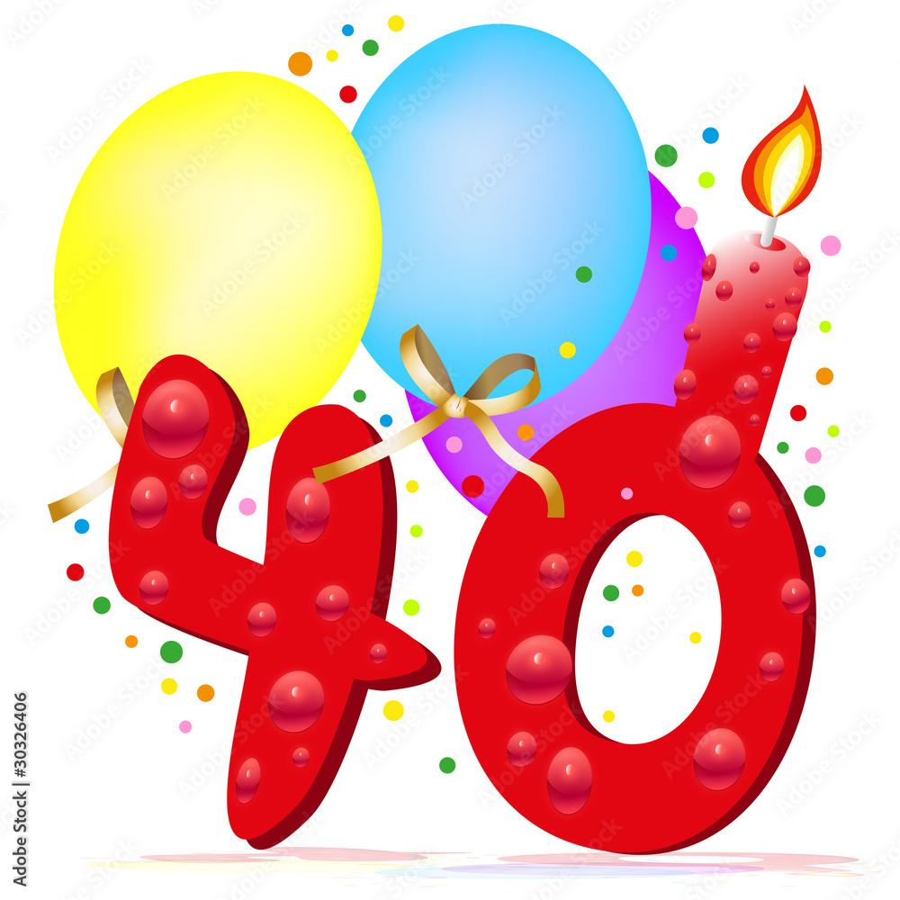 geburtstagskarte vierzig Stock Vector | Adobe Stock