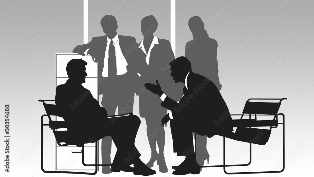 Grupo de personas trabajando en la oficina Stock Illustration | Adobe Stock