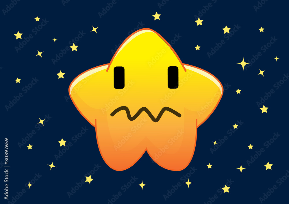 Dazed Star Cartoon Character Illustration in Vector Stock Vector ...